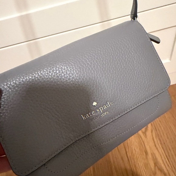 kate spade | Bags | Kate Spade Slate Blue Leather Crossbody Bag | Poshmark